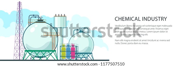 Banner Chemical Plant Refinery Processing Natural Stock Vector (Royalty ...