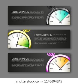Banner Clock Background Modern Template Vector Stock Vector (Royalty ...
