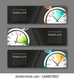 Banner Clock Background Modern Template Vector Stock Vector (Royalty ...
