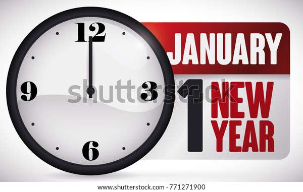 Banner Clock Showing Midnight Hour Calendar Stock Vector (Royalty Free ...
