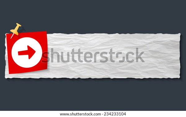 Banner Crumpled Paper Arrow Stock Vector (Royalty Free) 234233104 ...