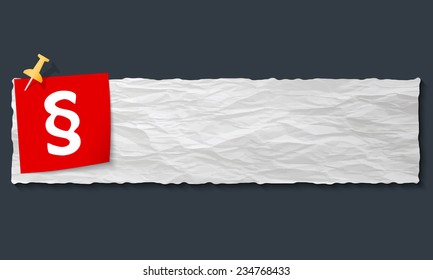 Banner Crumpled Paper Paragraph Stock Vector (Royalty Free) 234768433 ...