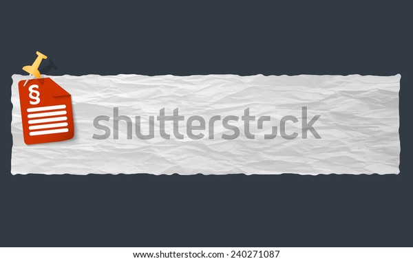 Banner Crumpled Paper Paragraph Stock Vector (Royalty Free) 240271087 ...
