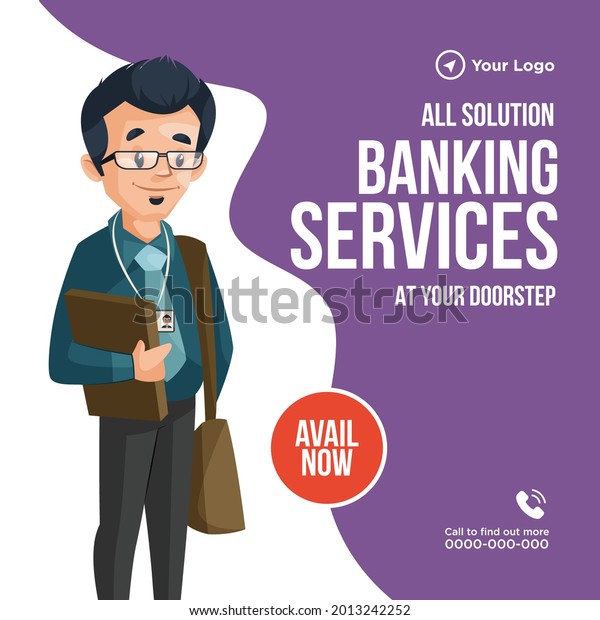 Banner Design Banking Services Your Doorstep Stock Vector (Royalty Free ...