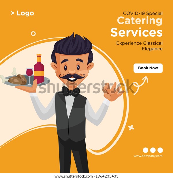 Banner Design Catering Services Cartoon Style Stock Vector (Royalty ...
