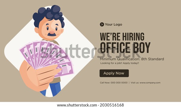 Banner Design Hiring Office Boy Cartoon Stock Vector (Royalty Free ...