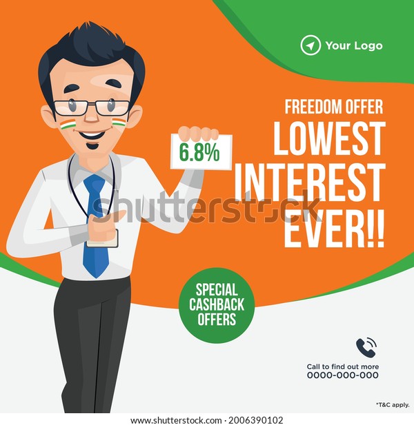Banner Design Independence Day Offer Cartoon Stock Vector (Royalty Free ...