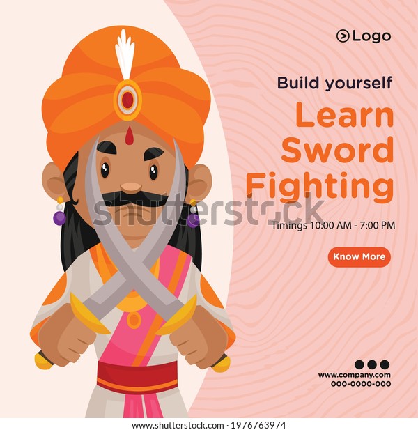 Banner Design Learn Sword Fighting Template Stock Vector (Royalty Free ...