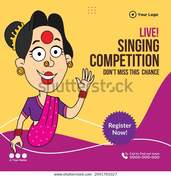 Banner Design Live Singing Competition Template Stock Vector (Royalty ...