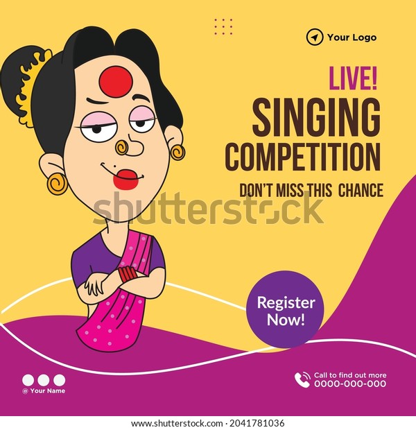 Banner Design Live Singing Competition Template Stock Vector (Royalty ...