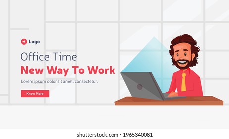 Banner Design Office Time New Way Stock Vector (Royalty Free ...