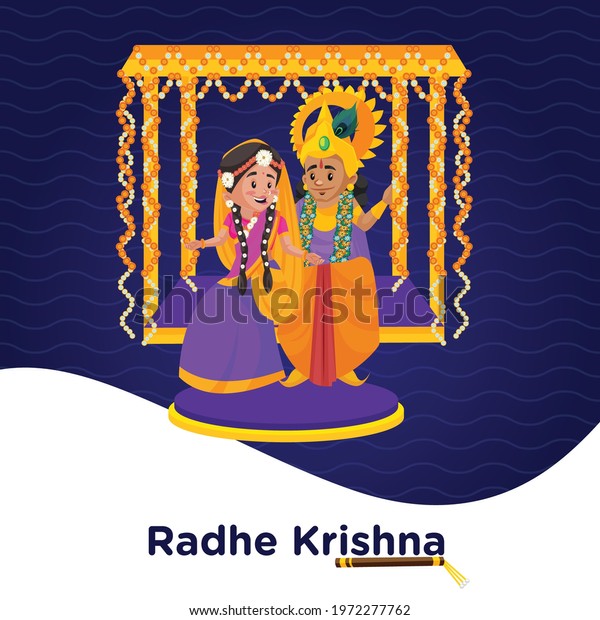 Banner Design Radhe Krishna Template Vector Stock Vector (Royalty Free ...