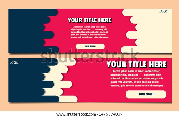 Banner Design Red White Blue Colour Stock Vector (Royalty Free) 1475594009