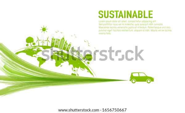 Banner Design Sustainable Development Eco Friendly Stock Vector ...