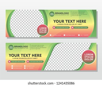 Banner Design Template Green Red Gradation Stock Vector (Royalty Free ...