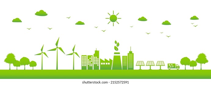 Banner Eco Friendly Sustainability Development Concept Stock Vector ...