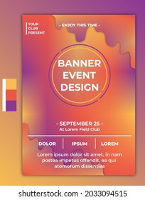 Banner Event Design Purple Orange Color Stock Vector (Royalty Free ...
