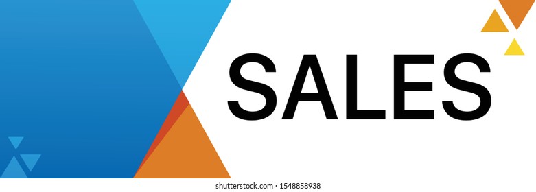 Banner Flat Vector Sales Blue Orange Stock Vector (Royalty Free ...