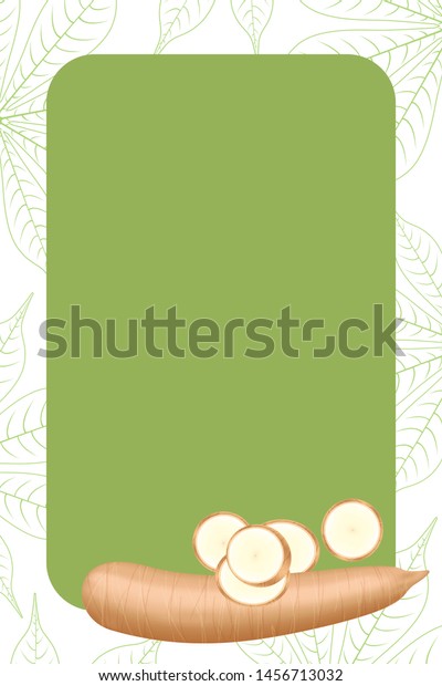 Banner Frame Cassava Fresh Copy Space Stock Vector (Royalty Free ...