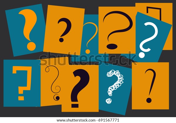 Banner Hand Drawn Question Marks Vector Stock Vector (Royalty Free ...