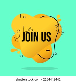 Banner Join Us Text On Yellow Stock Vector (Royalty Free) 2134442441 ...