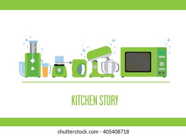 Banner Kitchen Appliances Stock Vector (Royalty Free) 405408718 ...