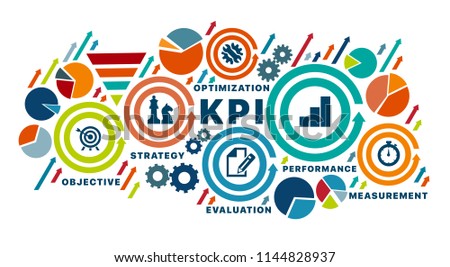 Banner KPI Concept Icons Key Performance เวกเตอร์สต็อก (ปลอดค่า ...