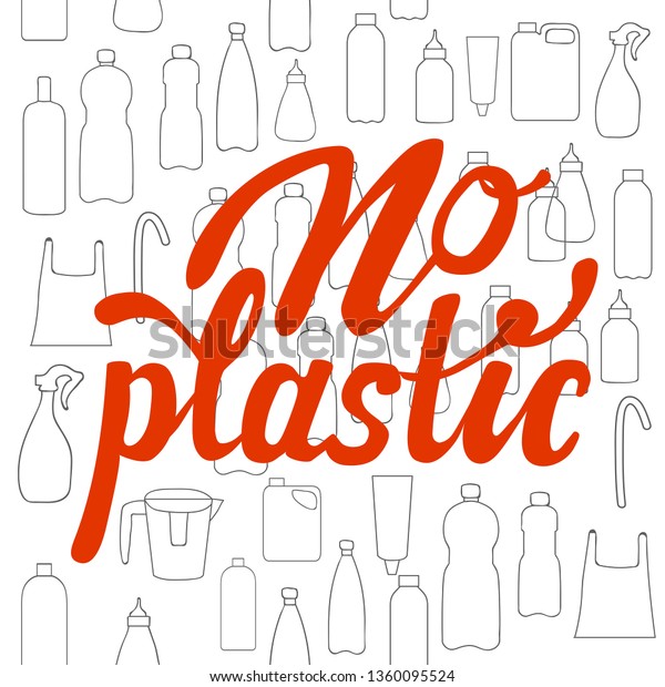 Banner Lettering Plastic Bottles On White Stock Vector (Royalty Free ...
