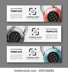 Banner Lock Background Modern Template Vector Stock Vector (Royalty ...