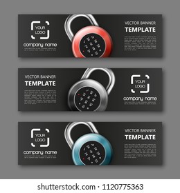 Banner Lock Background Modern Template Vector 库存矢量图（免版税）1120775363 ...