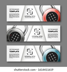 Banner Lock Background Modern Template Vector Stock Vector (Royalty ...
