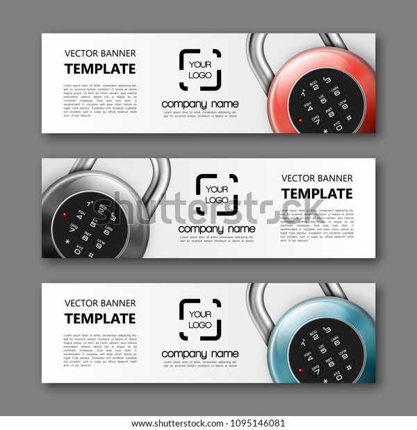 Banner Lock Background Modern Template Vector Stock Vector (Royalty ...