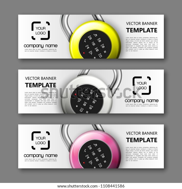 Banner Lock Background Modern Template Vector Stock Vector (Royalty ...
