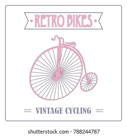 Banner Logo Label Retro High Wheel Stock Vector (Royalty Free ...