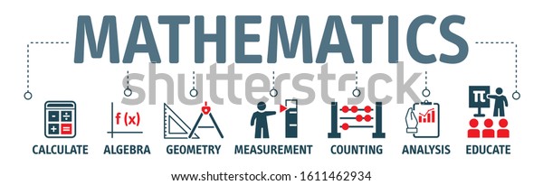 Banner Mathematics Concept Calculate Algebra Geometry Stock Vector ...