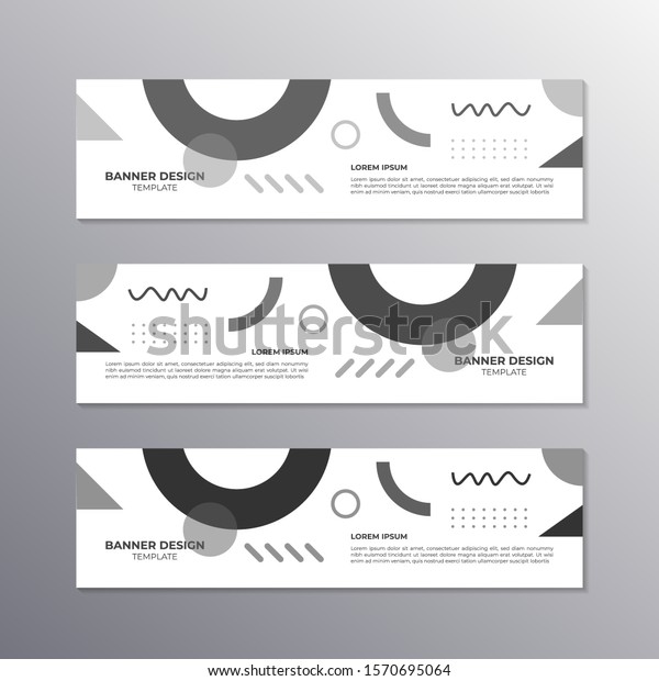 Banner Monochrome Minimal Design Cool Geometric Stock Vector (Royalty ...