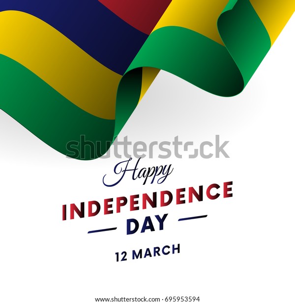 Banner Poster Mauritius Independence Day Celebration Stock Vector ...