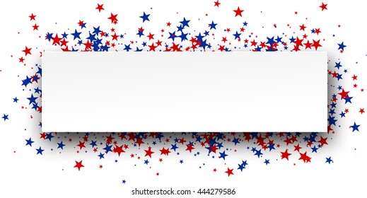 Banner Red Blue Stars Vector Paper Stock Vector (Royalty Free ...