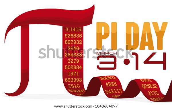 Banner Red Pi Symbol Like Ribbon Stock Vector (Royalty Free) 1043604097 ...