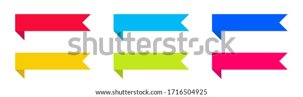 Banner Ribbon Set Colored Tags Vector Stock Vector (Royalty Free ...