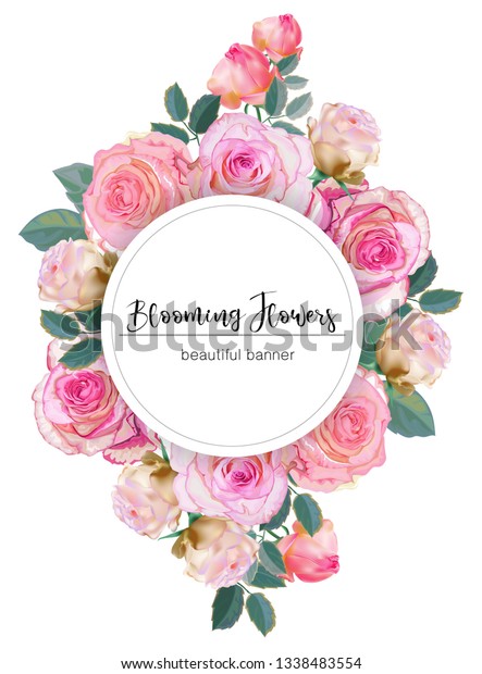 Banner Roses Vector Illustration Stock Vector (Royalty Free) 1338483554 ...