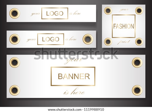 Banner Set Golden Eyelets Isolated On Stock Vector (Royalty Free ...