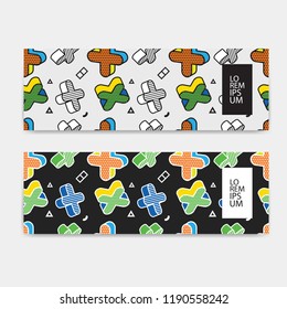 Banner Set Horizontal Orientation Template Colorful Stock Vector ...