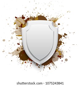 Banner Shield Blot Presentation Splash Poster Stock Vector (Royalty ...