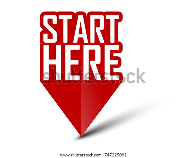 Banner Start Here Stock Vector (Royalty Free) 747225091 | Shutterstock