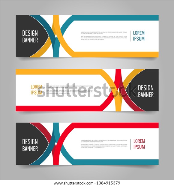 Banner Template Design Horizontal Advertising Modern Stock Vector ...