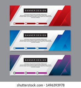 Banner Template Design Red Blue Color Stock Vector (Royalty Free ...
