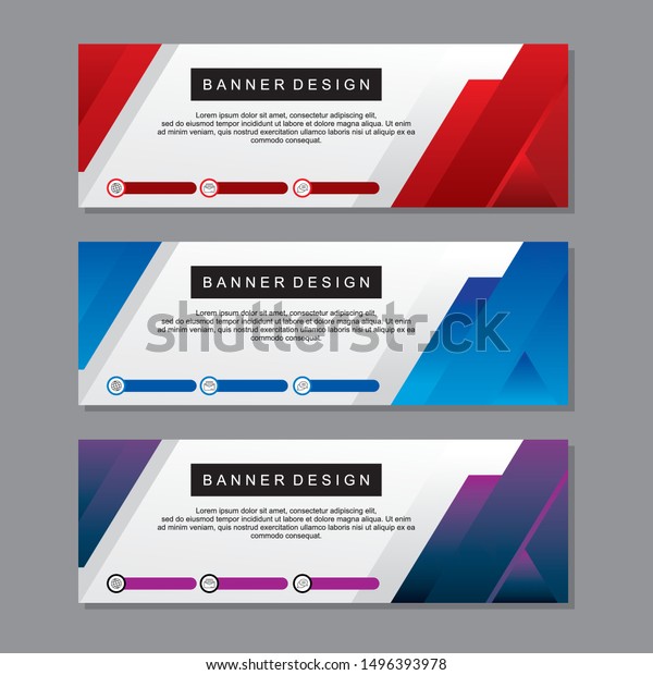 Banner Template Design Red Blue Color Stock Vector (Royalty Free ...