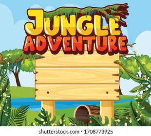 Banner Template Forest Background Illustration Stock Vector (Royalty ...
