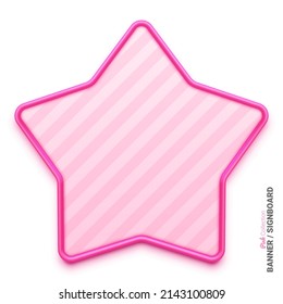 Banner Template Pink Frame Star Empty Stock Vector (Royalty Free ...
